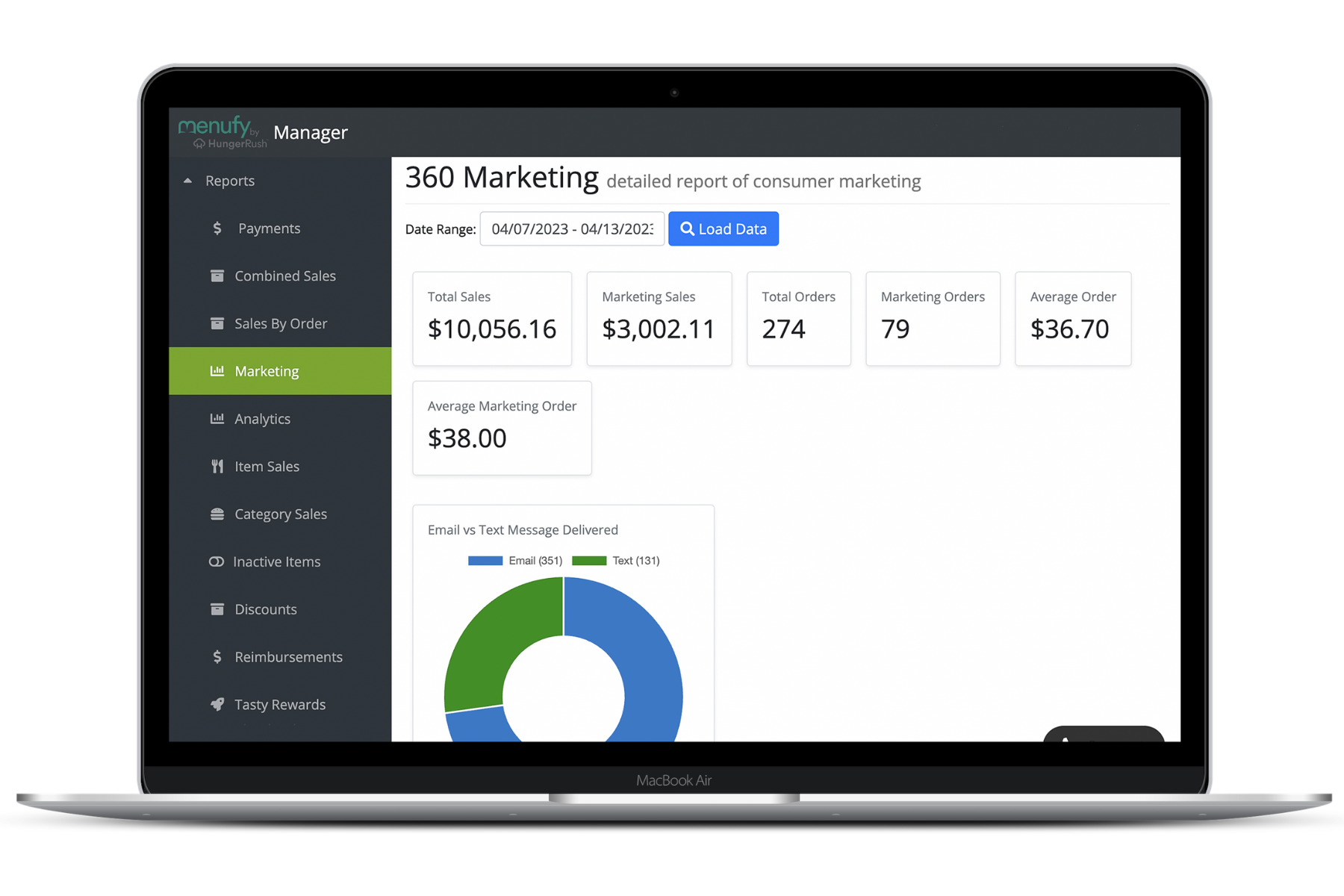 How do I view my restaurant's results for HungerRush 360 Marketing? – Menufy Help