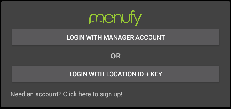How to log into Account in Menufy Console App – Menufy Help