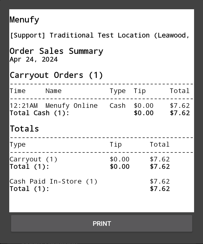How to view Daily Sales Report – Menufy Help