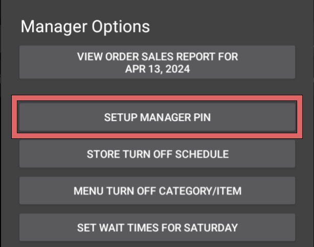 How to update the Manager Pin – Menufy Help